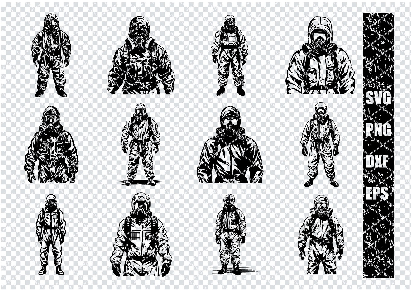 GAS MASK SVG, Gas Mask and Suit Svg Files for Cricut, Protective Gas ...