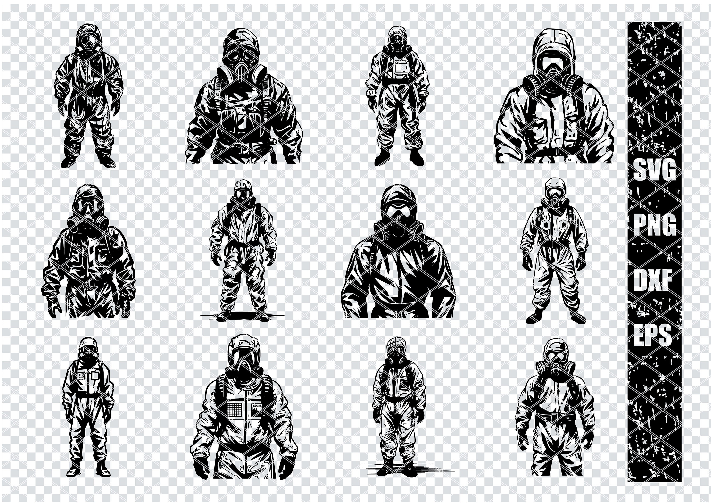 GAS MASK SVG, Gas Mask and Suit Svg Files for Cricut, Protective Gas ...