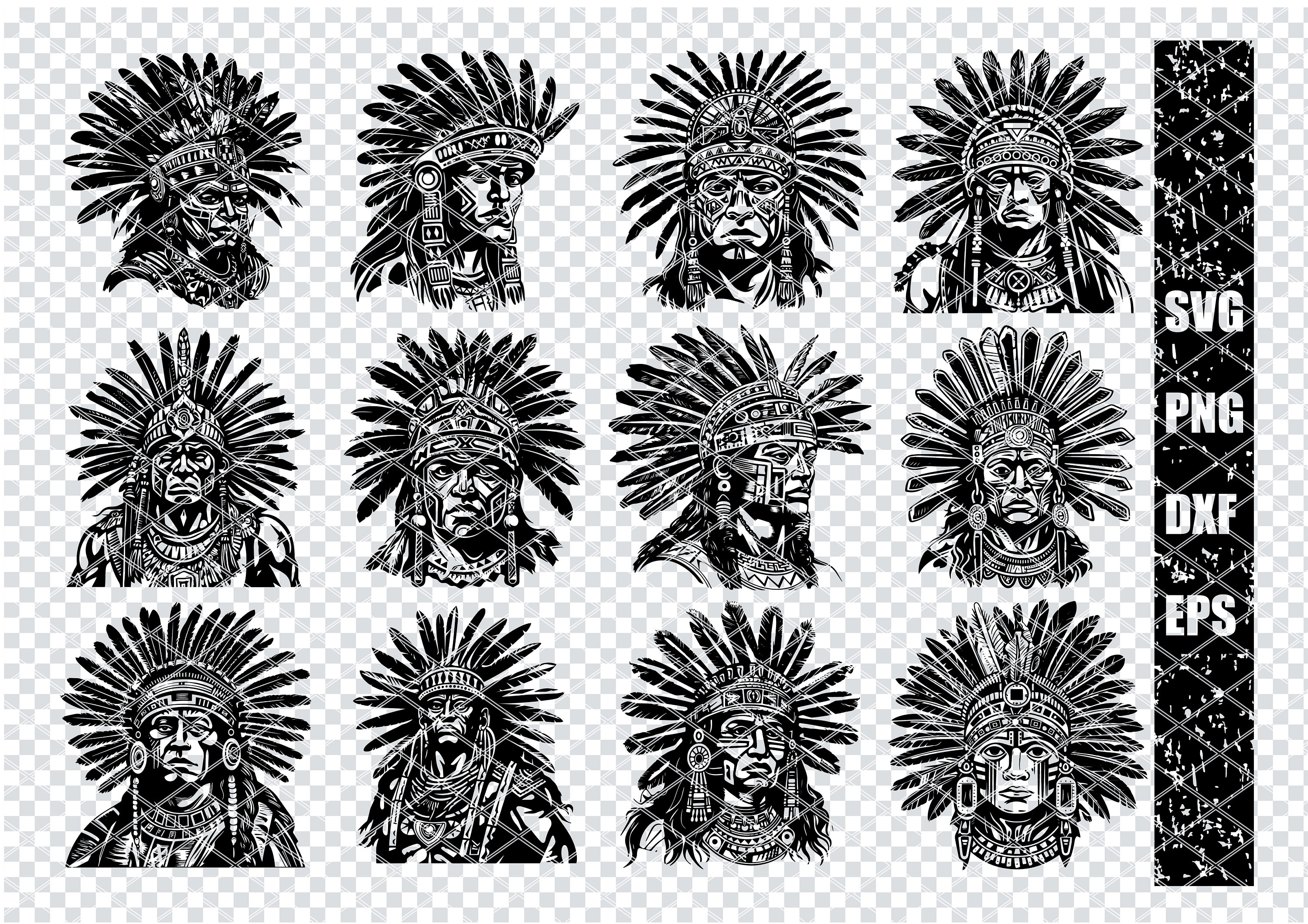 MALE AZTEC WARRIOR Svg, Ancient Aztec Warrior Svg Files for Cricut ...