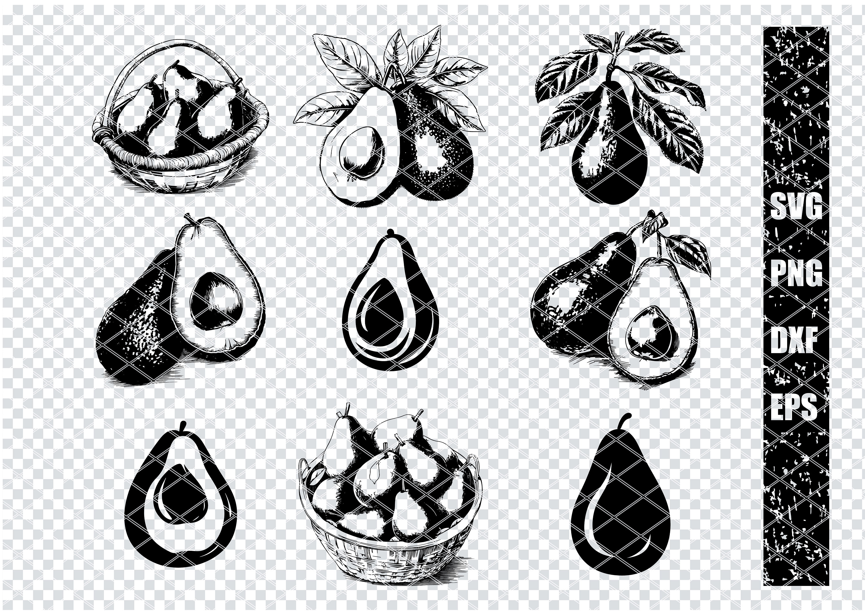 AVOCADO SVG, AVOCADOS Svg Files for Cricut, Avocado Clipart, Laser Cut ...