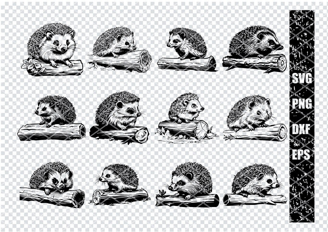 HEDGEHOG on LOG SVG, Hedgehog Svg Files for Cricut, Prickly Hedgehog ...