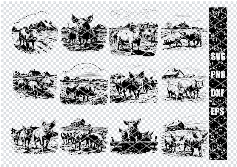 RUSTIC PIG FARM Svg, Pig Barn Ranch Svg Files for Cricut, Swine Farm ...