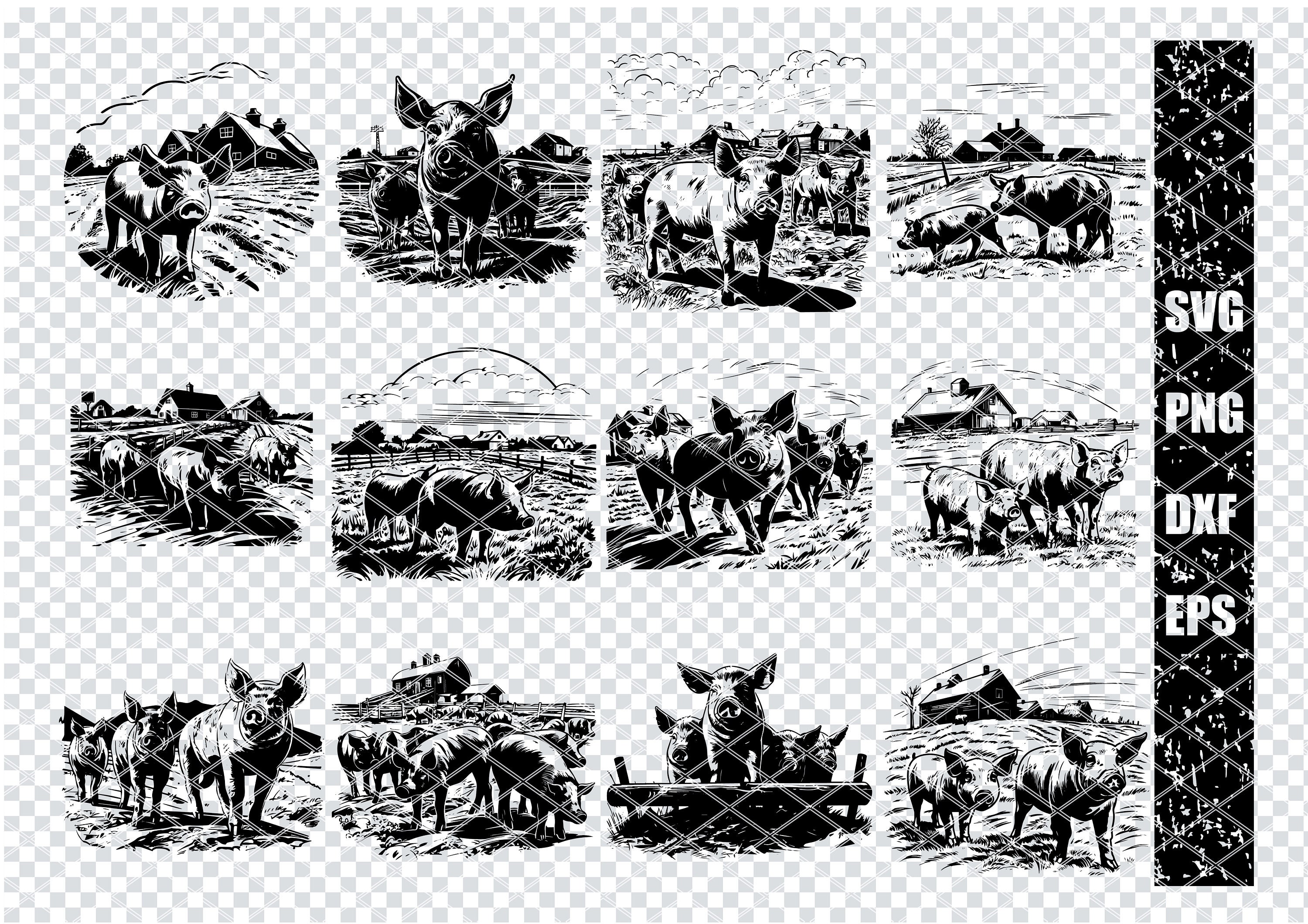 RUSTIC PIG FARM Svg, Pig Barn Ranch Svg Files for Cricut, Swine Farm ...