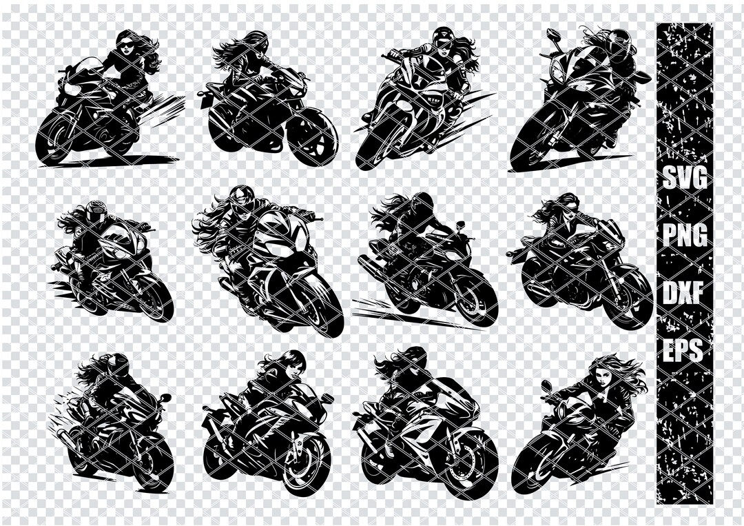 LADY SPORTS BIKE Rider Svg, Female Motorcyclist Svg Files for Cricut ...