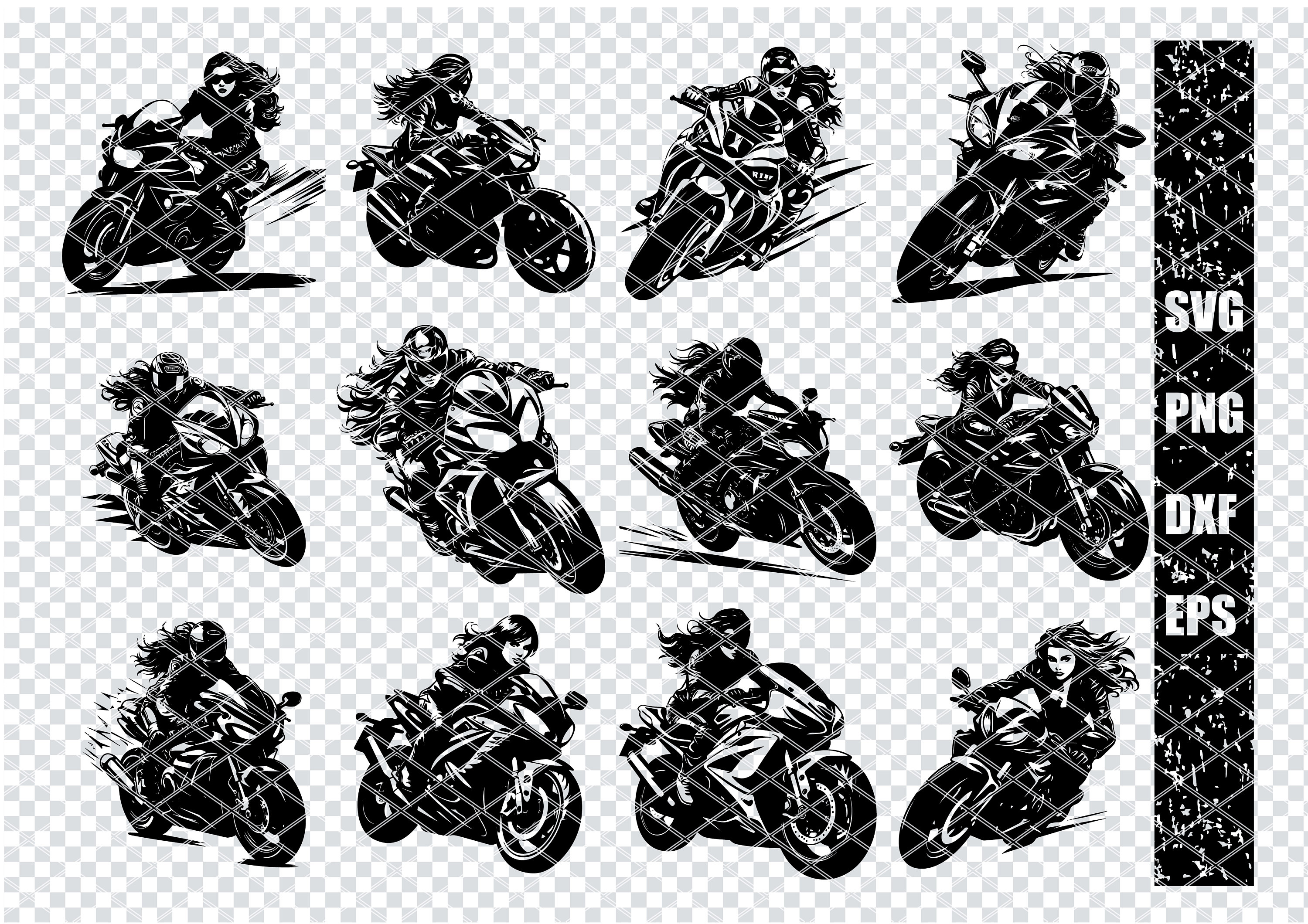 LADY SPORTS BIKE Rider Svg, Female Motorcyclist Svg Files for Cricut ...