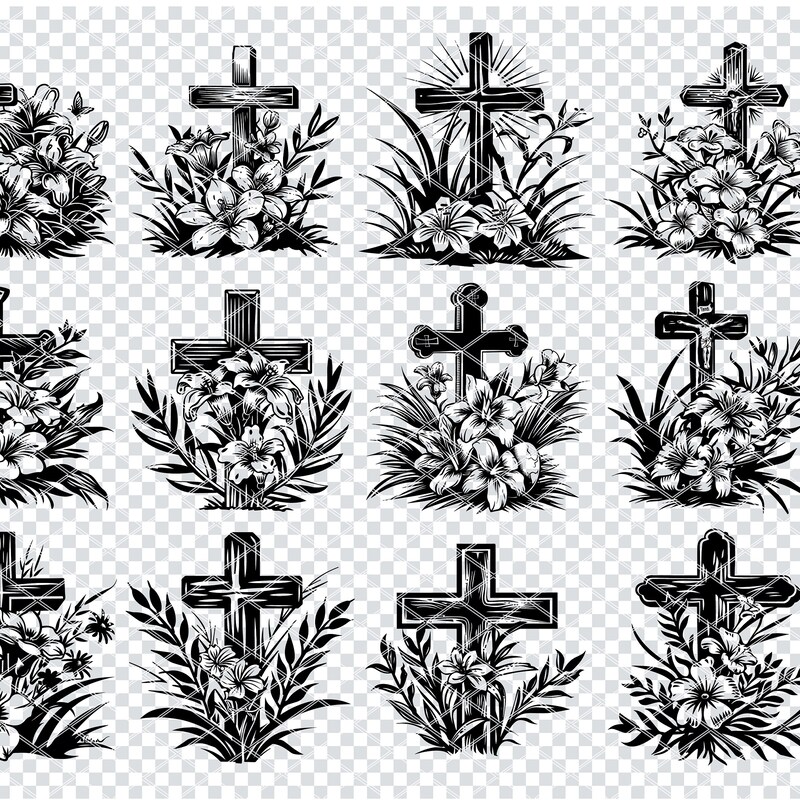 Flower Cross Svg - Etsy