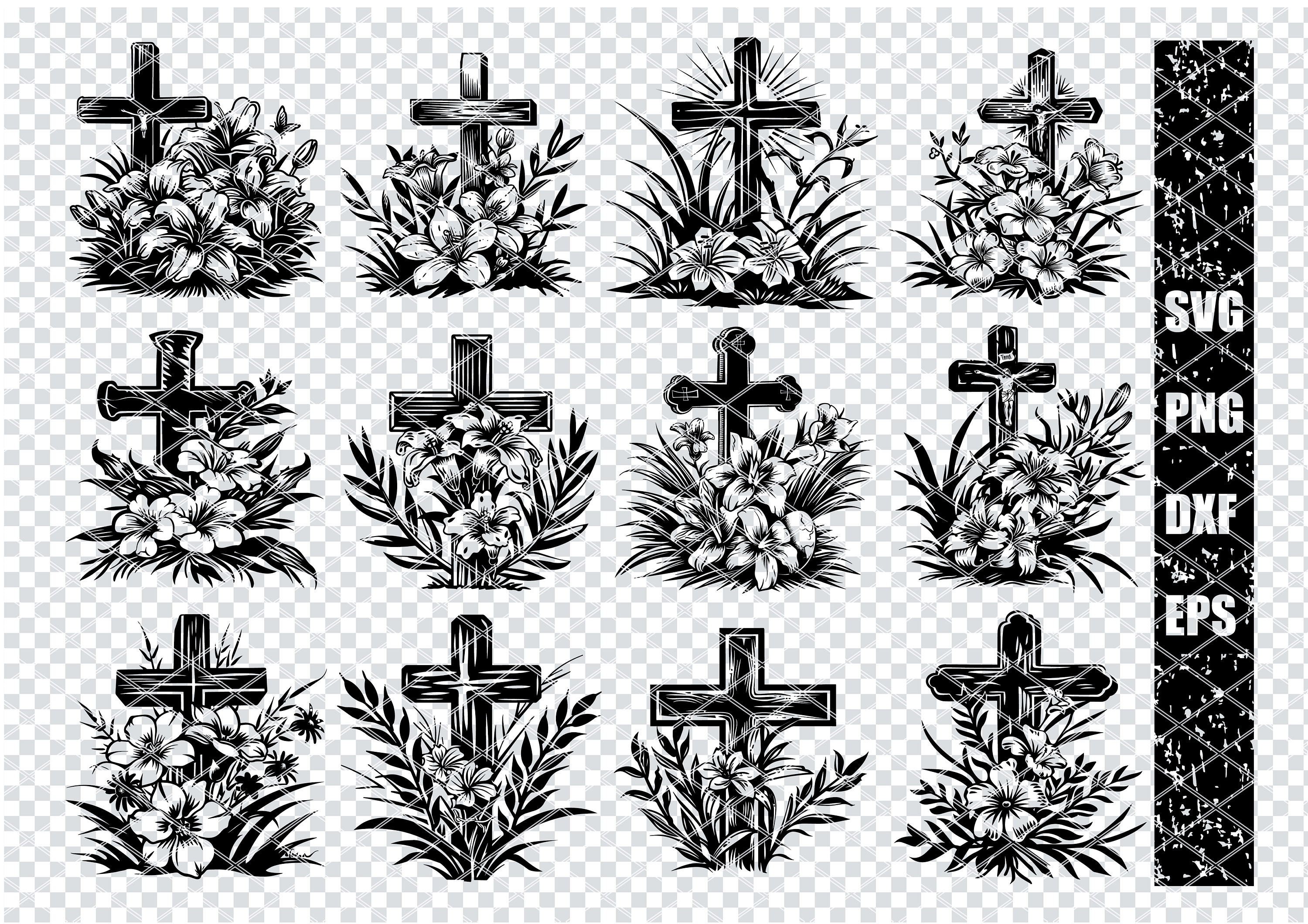 FLORAL CROSS SVG, Cross With Flowers Svg Files for Cricut, Floral Cross ...