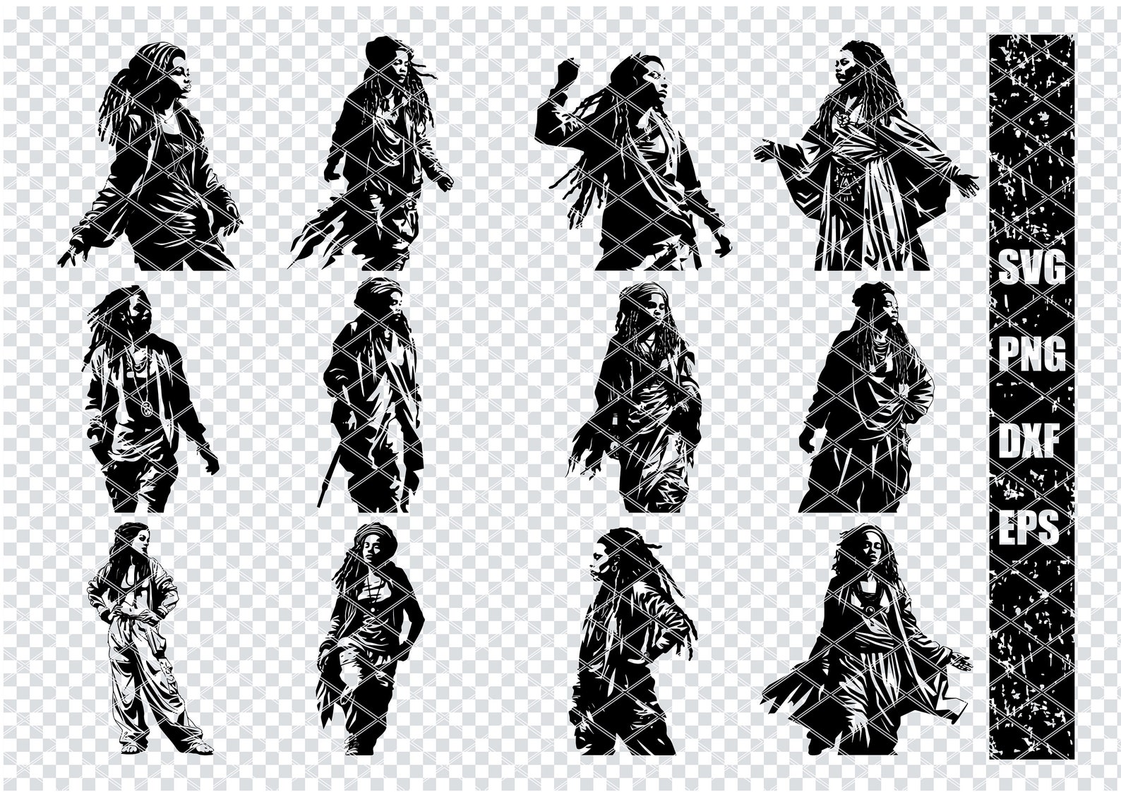 RASTA WOMAN SVG Dreadlock Afro Woman Svg Files for Cricut - Etsy