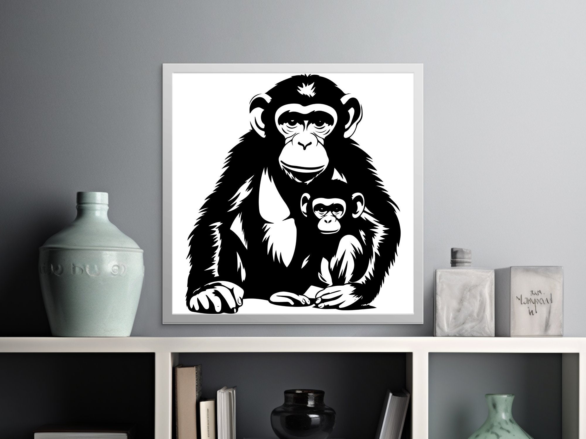 CHIMPANZEE APE SVG, Chimpanzee Primate Svg Files for Cricut, Chimpanzee ...