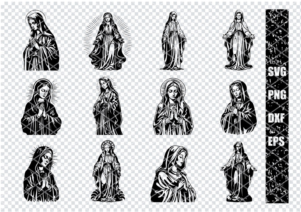 VIRGIN MOTHER MARY Statue Svg, Mother Mary Statue Svg Files for Cricut ...