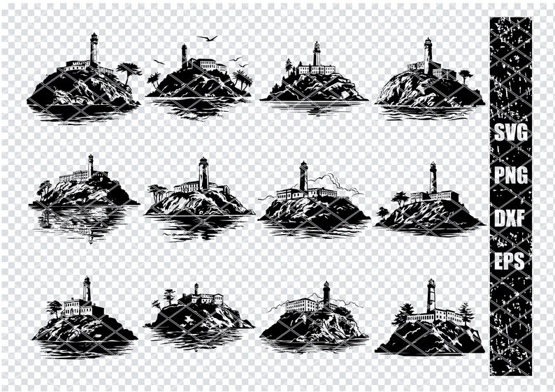 ALCATRAZ PRISON ISLAND Svg, the Rock Federal Penitentiary Svg Files for ...