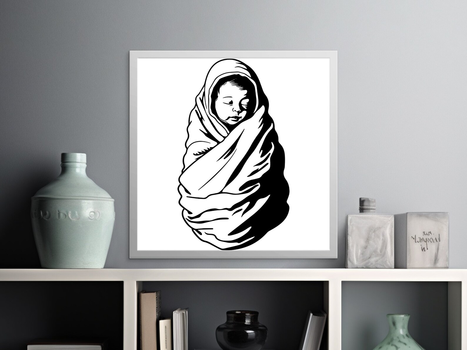 SWADDLED WRAPPED BABY Svg, Swaddled Infant Svg Files for Cricut ...