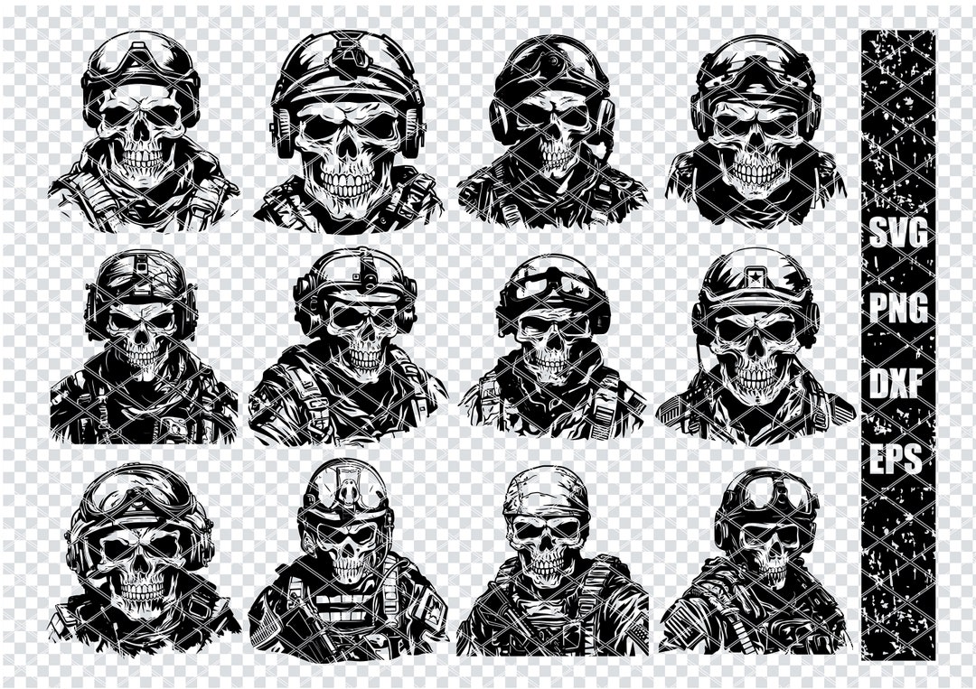 SKELETON ARMY SOLDIER Svg, Skeleton Army Pilot Svg Files for Cricut ...