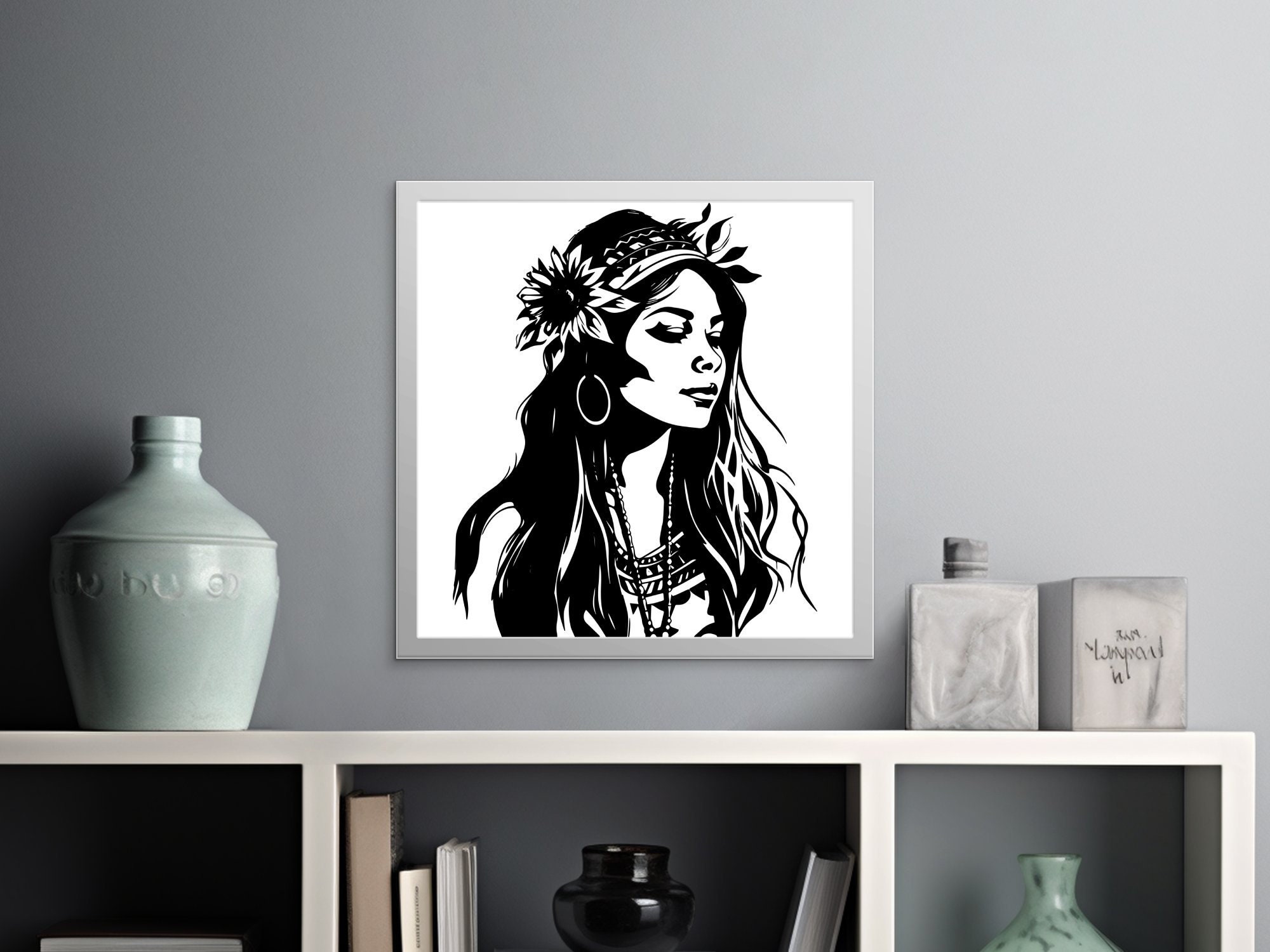 BOHO HIPPIE GIRL Svg, Bohemian Girl Svg Files for Cricut, Bohemian ...