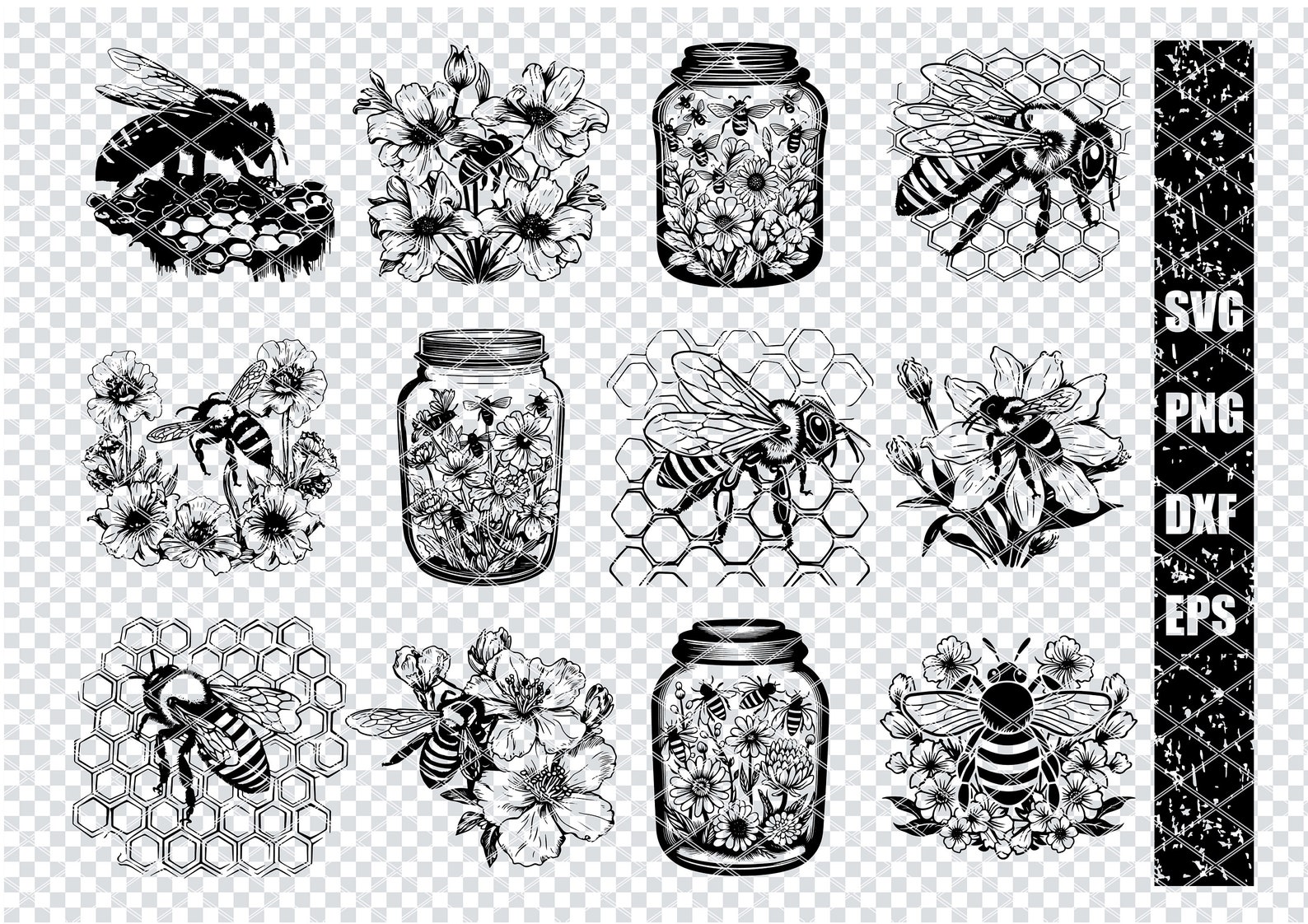 HONEY BEE SVG, Honey Bee on Flower Svg Files for Cricut, Honey Bee in ...