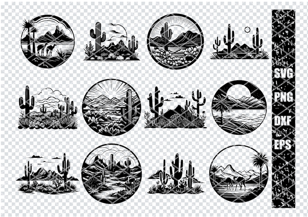 DESERT SCENE SVG, Desert Scene Svg Files for Cricut, Desert Scene ...