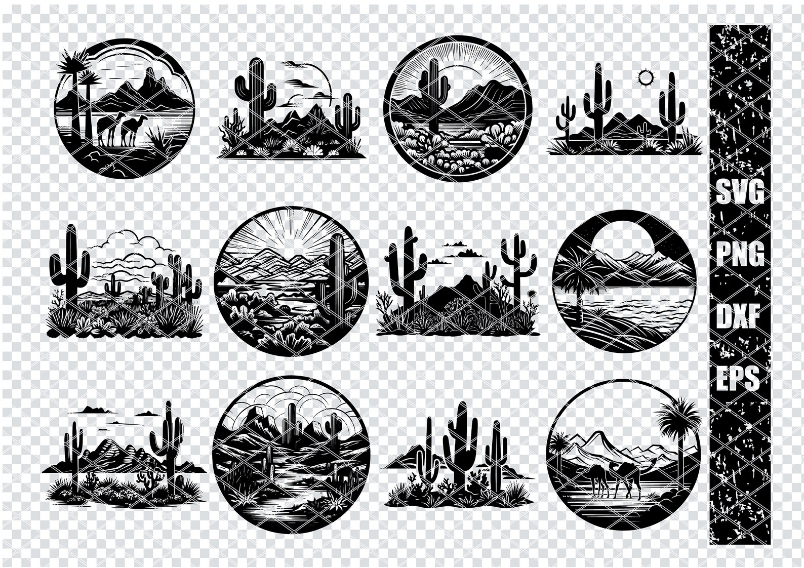 DESERT SCENE SVG, Desert Scene Svg Files for Cricut, Desert Scene ...