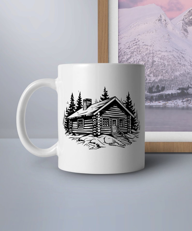 RUSTIC LOG CABIN Svg, Winter Log Cabin Svg Files for Cricut, Snowy ...