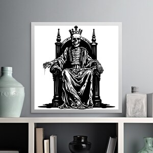 KING SKELETON SVG, Crowned Skeleton King Svg Files for Cricut, Noble ...