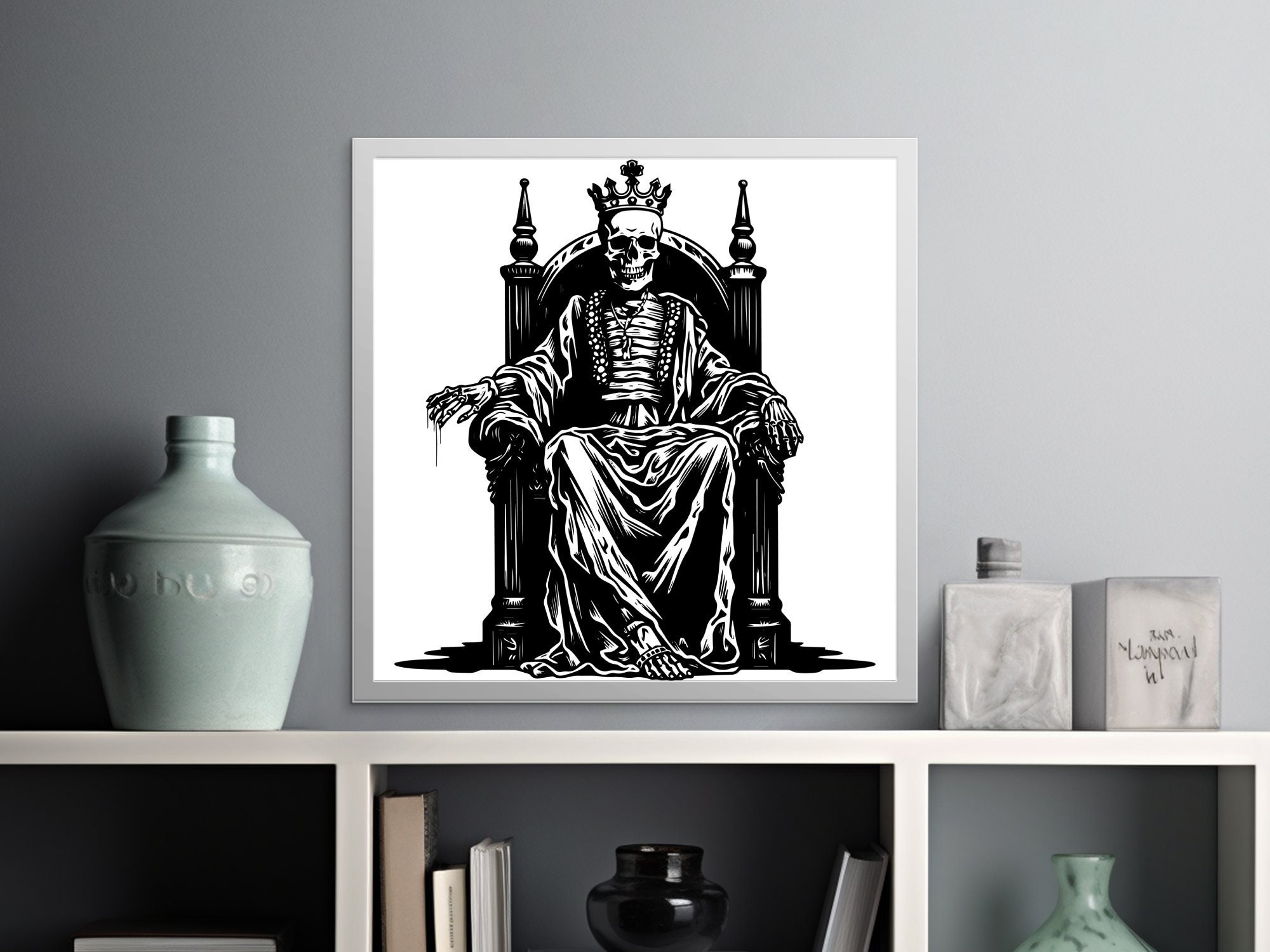 KING SKELETON SVG, Crowned Skeleton King Svg Files for Cricut, Noble ...