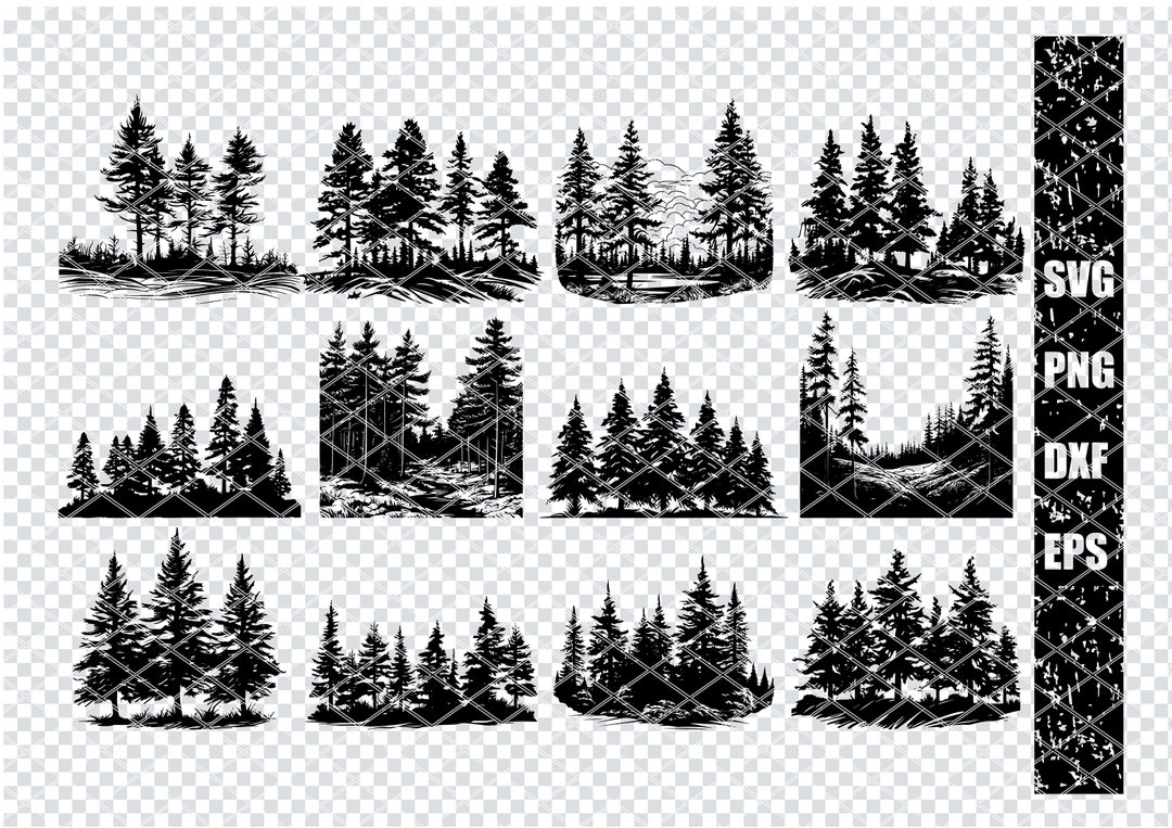 EVERGREEN PINE TREE Svg, Evergreen Pines Svg Files for Cricut, Conifer ...
