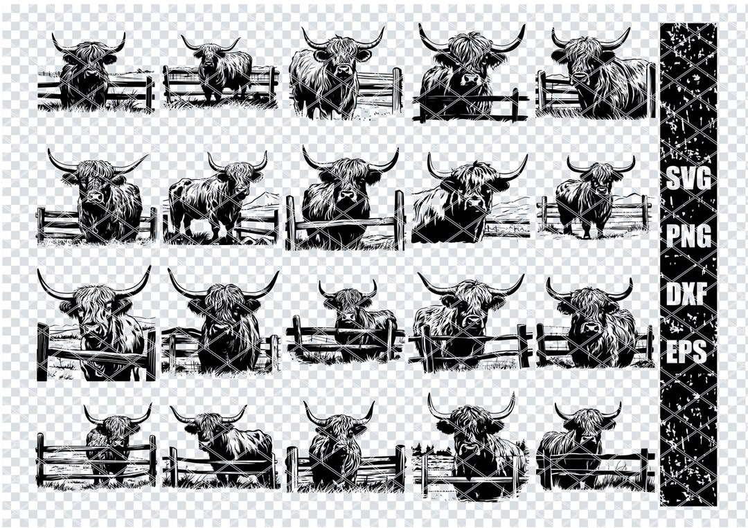 HIGHLAND CATTLE FARM Svg, Rustic Highland Cow Barn Svg Files for Cricut ...