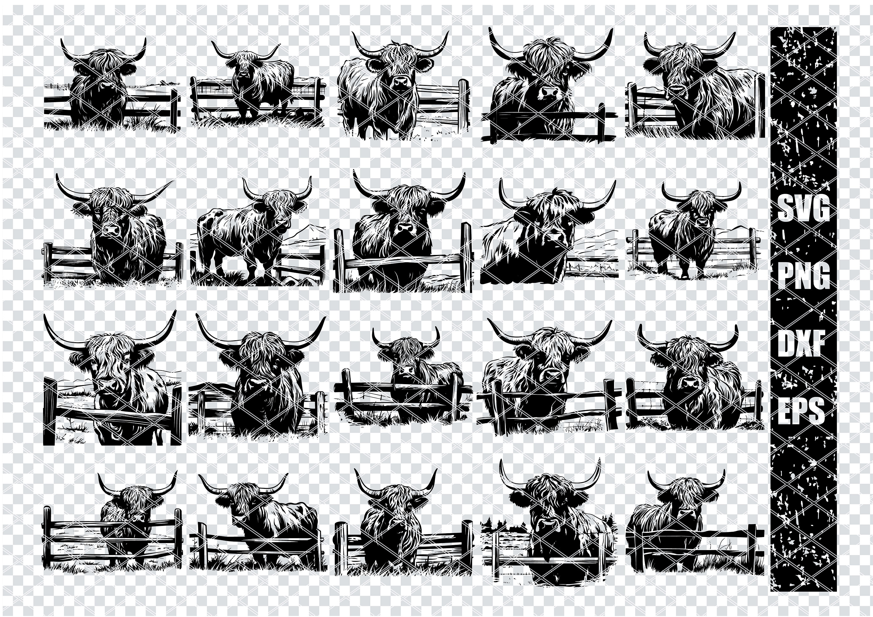 HIGHLAND CATTLE FARM Svg, Rustic Highland Cow Barn Svg Files for Cricut ...