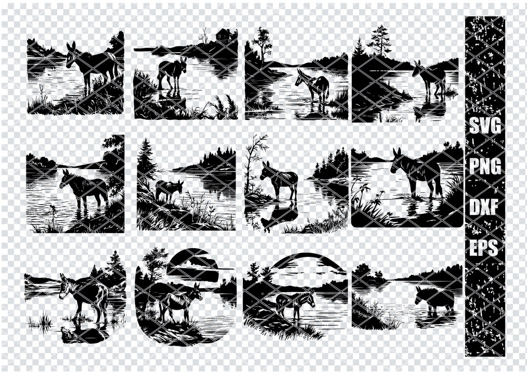 DONKEY by LAKE SVG, Mule by Lake Svg Files for Cricut, Donkey by Swamp ...