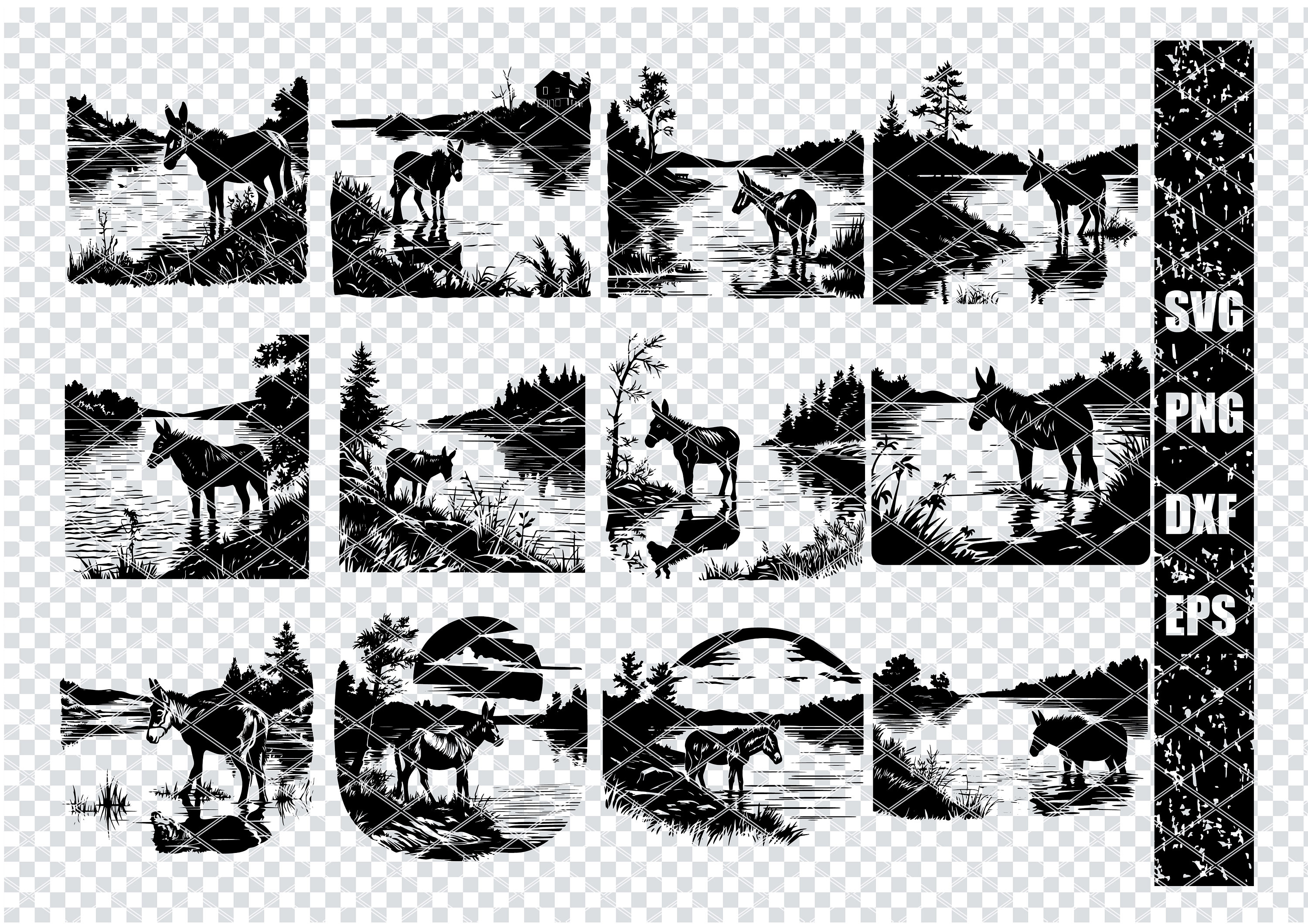 DONKEY by LAKE SVG, Mule by Lake Svg Files for Cricut, Donkey by Swamp ...