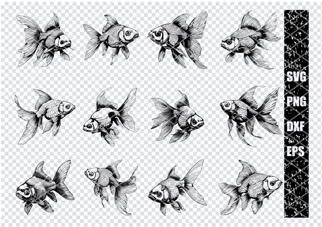 GOLDFISH SVG, GOLDFISH Svg Files for Cricut, Goldfish Clipart, Laser ...