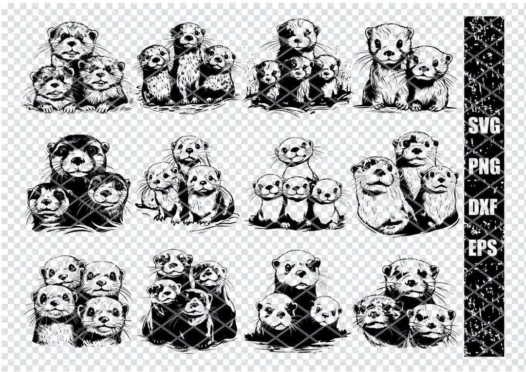 CUTE BABY OTTER Svg, Baby Otter Pup Svg Files for Cricut, Otter Family ...