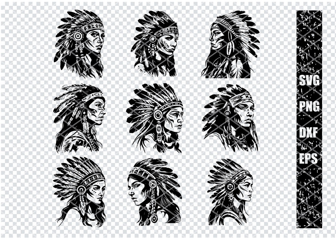 NATIVE AMERICAN WOMAN Svg, Indian Tribe Woman Svg Files for Cricut ...