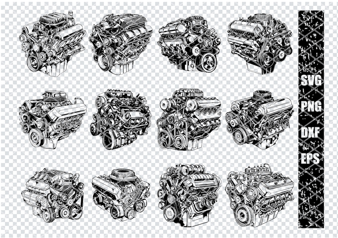 CAR ENGINE MOTOR Svg, Car Engine Pistons Svg Files for Cricut ...