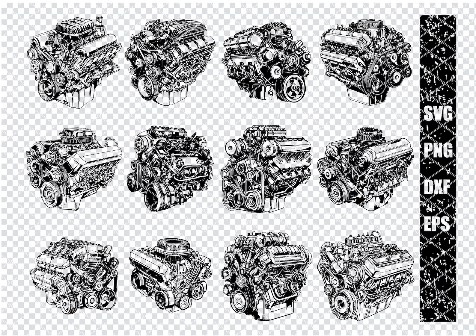 CAR ENGINE MOTOR Svg, Car Engine Pistons Svg Files for Cricut ...