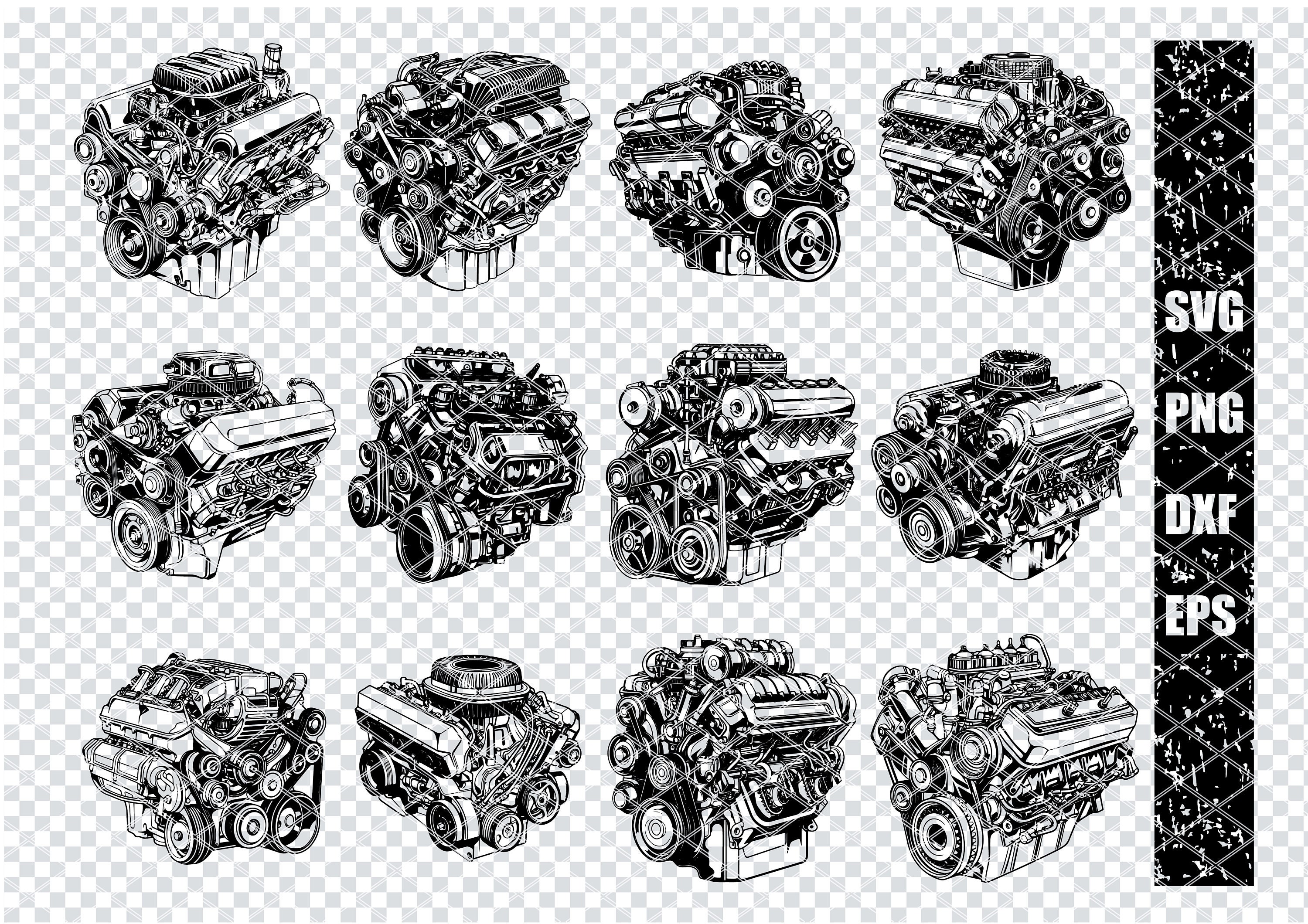 CAR ENGINE MOTOR Svg, Car Engine Pistons Svg Files for Cricut ...