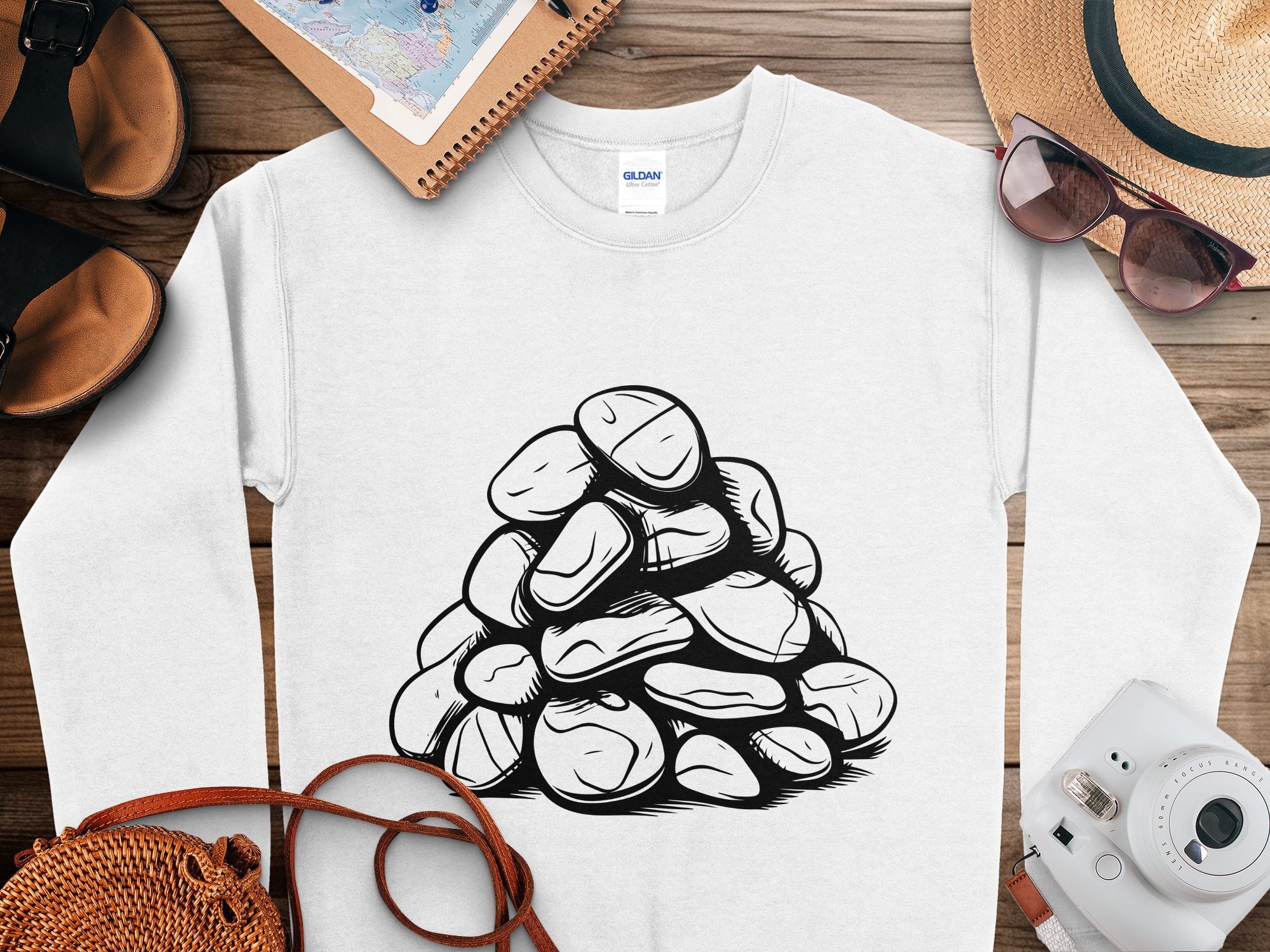 PEBBLES PILE SVG, Smooth Gravel Pile Svg Files for Cricut, River ...