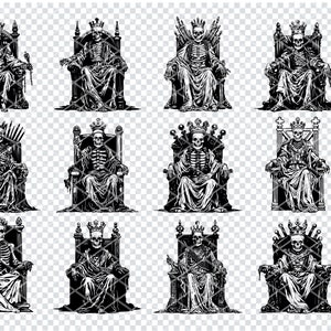 KING SKELETON SVG, Crowned Skeleton King Svg Files for Cricut, Noble ...