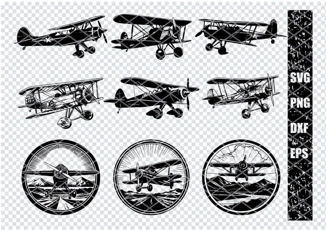 BIPLANE SVG, AIRPLANE Svg Files for Cricut, Airplane Clipart, Laser Cut ...