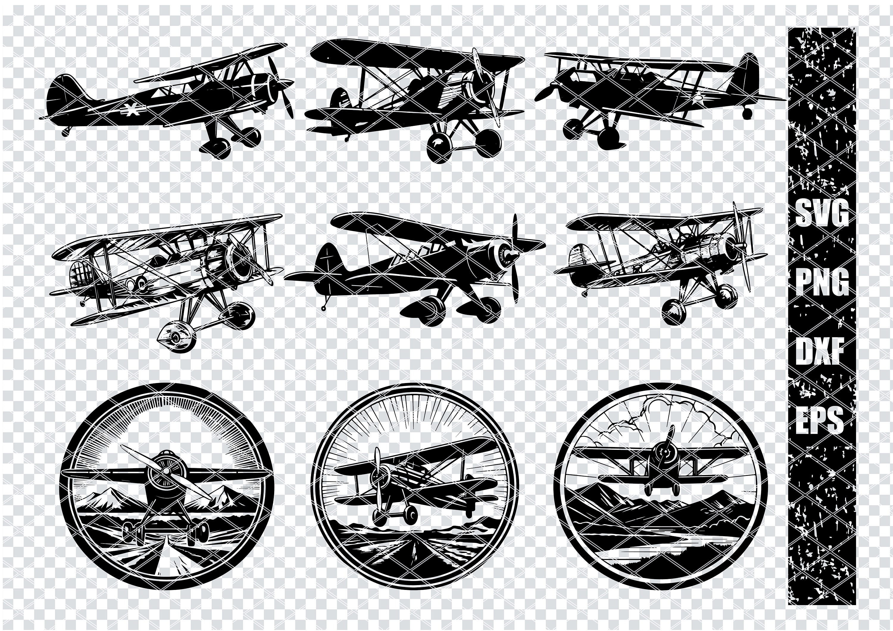 BIPLANE SVG, AIRPLANE Svg Files for Cricut, Airplane Clipart, Laser Cut ...