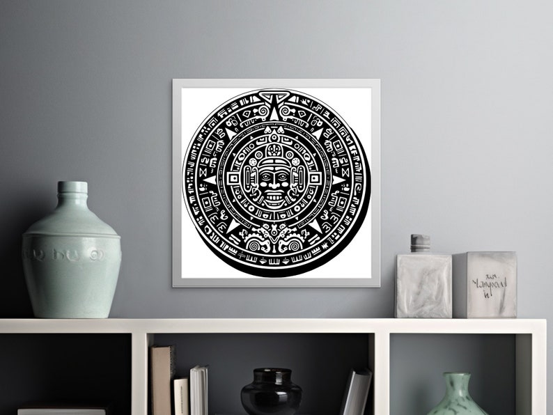 MAYAN CALENDAR SVG, Maya Glyph Svg Files for Cricut, Mesoamerican ...