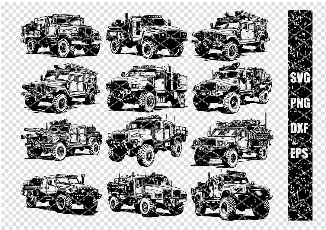 ARMORED BULLETPROOF TRUCK Svg, Military Security Truck Svg Files for ...
