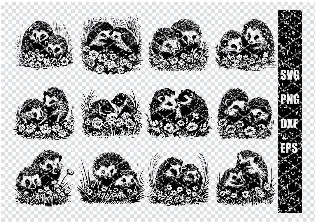 HEDGEHOG COUPLE SVG, Hedgehog Pair Svg Files for Cricut, Prickly ...