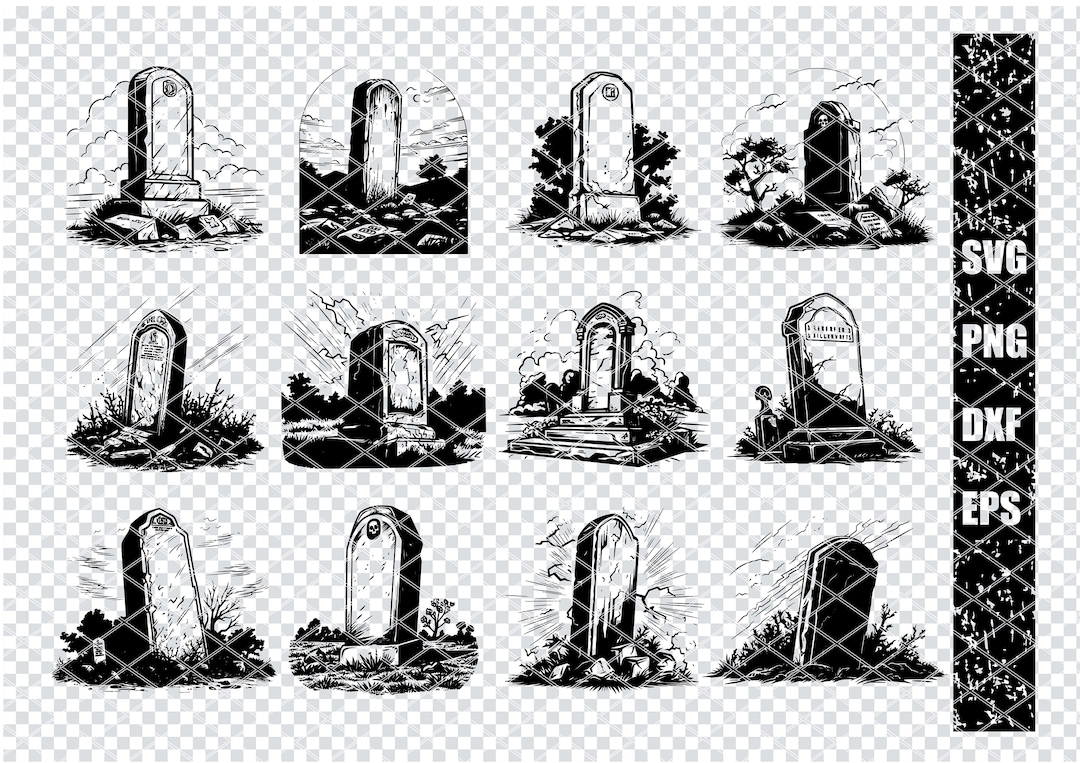 GRAVEYARD TOMBSTONES SVG, Cemetery Headstones Svg Files for Cricut ...