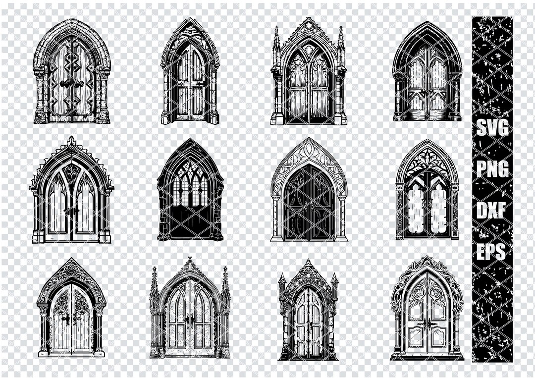 VINTAGE GOTHIC DOOR Svg, Medieval Door Svg Files for Cricut, Antique ...
