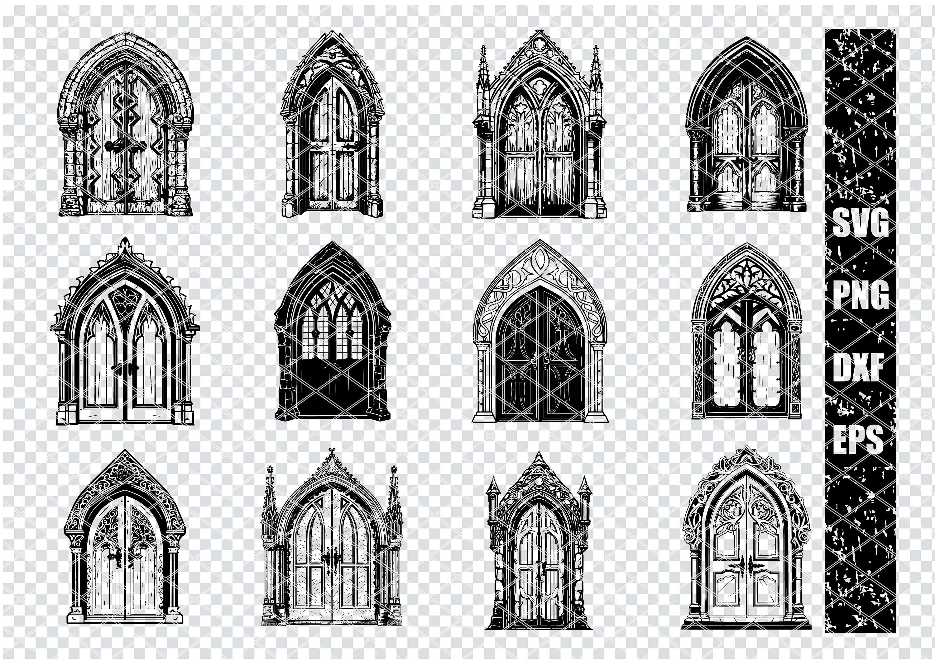 VINTAGE GOTHIC DOOR Svg, Medieval Door Svg Files for Cricut, Antique ...