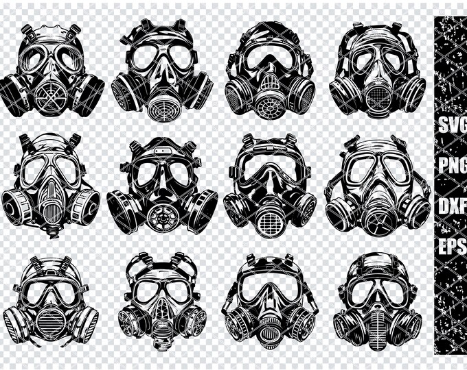 Gas Mask SVG, Gas Mask PNG, Gas Mask Cut File, Gas Mask Clipart, Gas ...