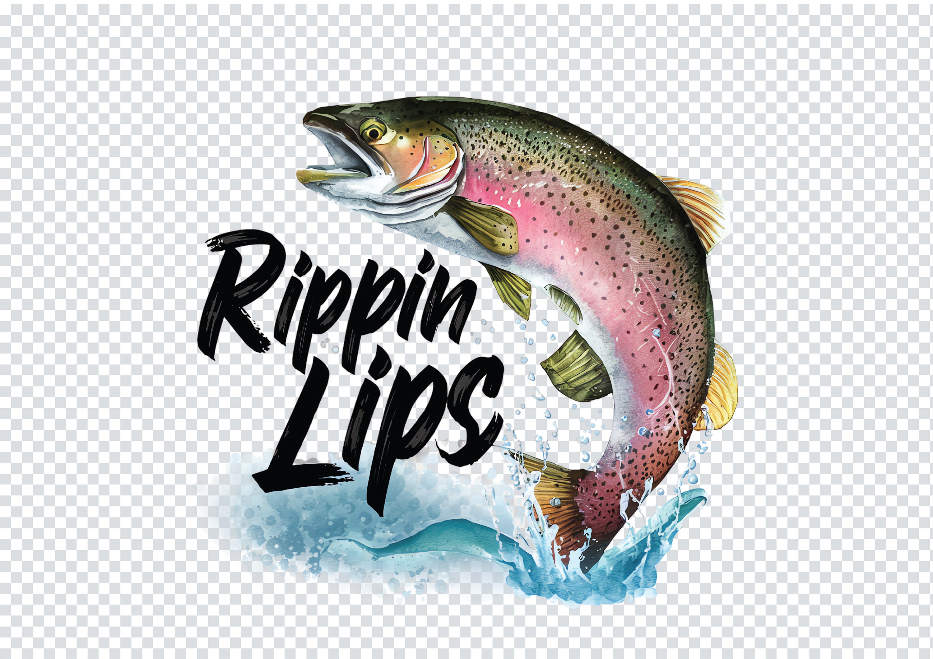 Jumping Trout Watercolor Illustration, Fishing Art Print, Freshwater ...