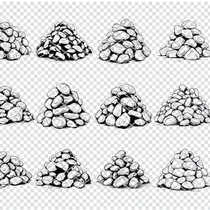 PEBBLES PILE SVG, Smooth Gravel Pile Svg Files for Cricut, River ...
