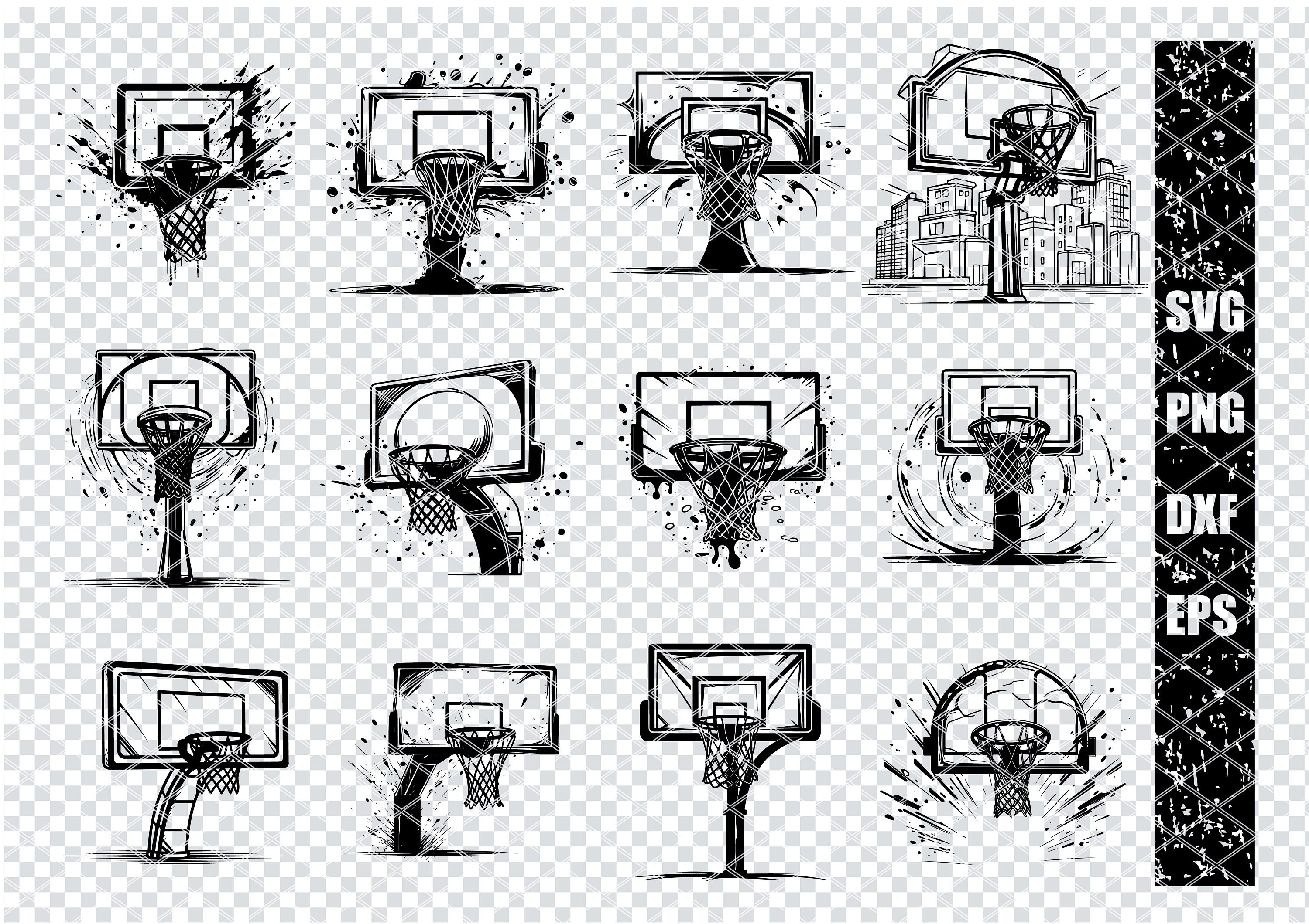 BASKETBALL HOOP SVG, Basketball Rim Net Svg Files for Cricut, Slam Dunk ...