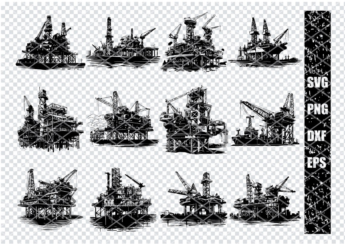 OIL RIG PLATFORM Svg, Offshore Oil Platform Svg Files for Cricut, Oil ...